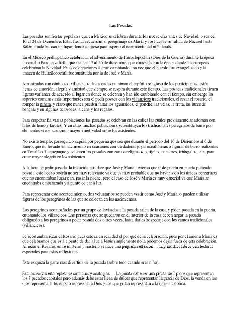 Tradición de las Posadas Navideñas | PDF | Navidad | Religión y creencia