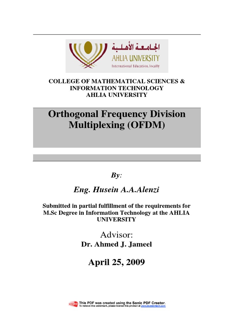 Othoginal Frequency Division Multiplexing | PDF | Orthogonal Frequency Division Multiplexing ...