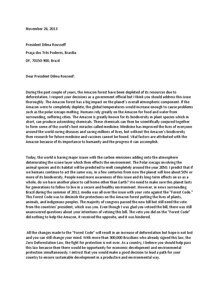 Persuasive Letter | PDF | Amazon Rainforest | Earth
