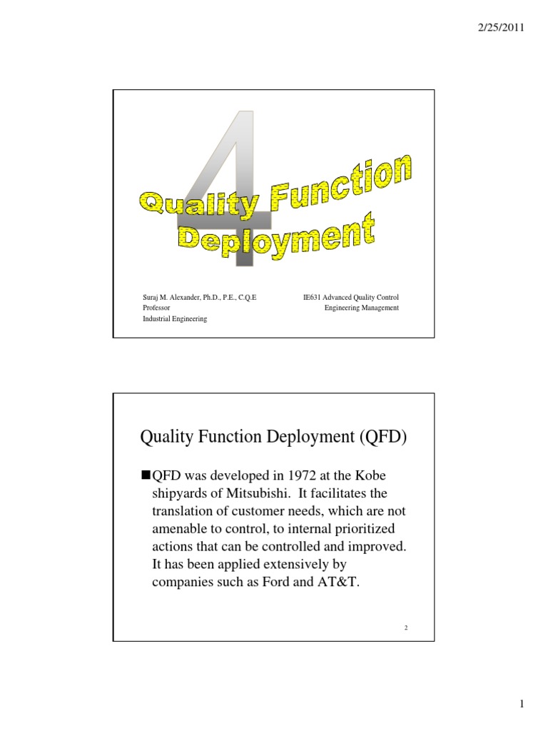 Quality Function Deployment (QFD) | PDF | Business | Cognition