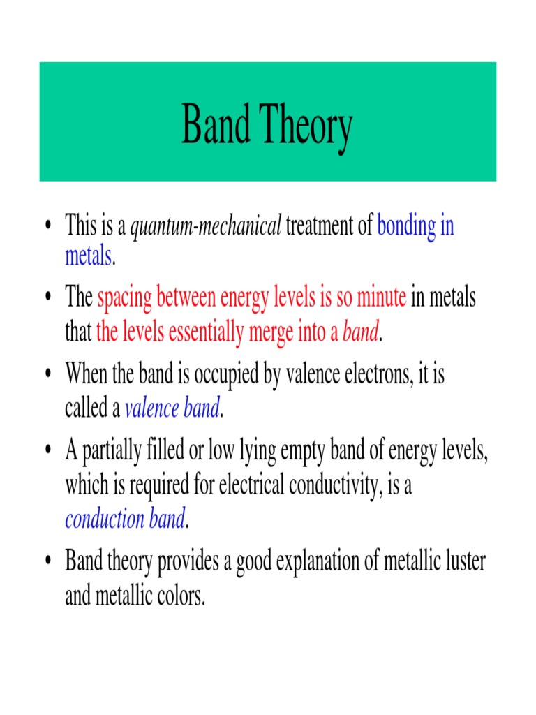 Understanding Band Theory in Metals | PDF | Teaching Methods ...