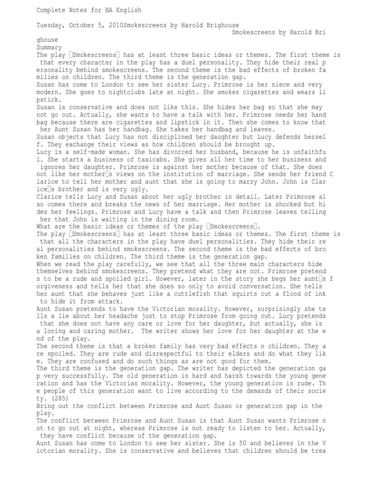 Complete Notes For BA English | PDF