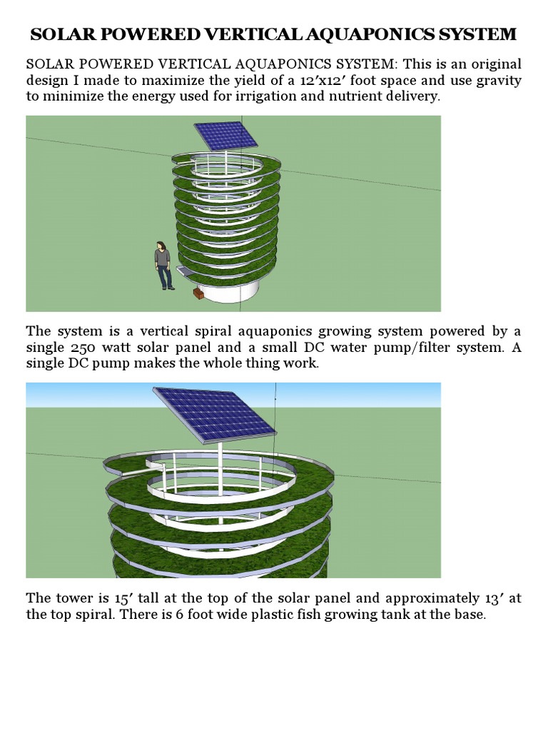 Aquaponics - Solar Powered Vertical Aquaponics System | PDF