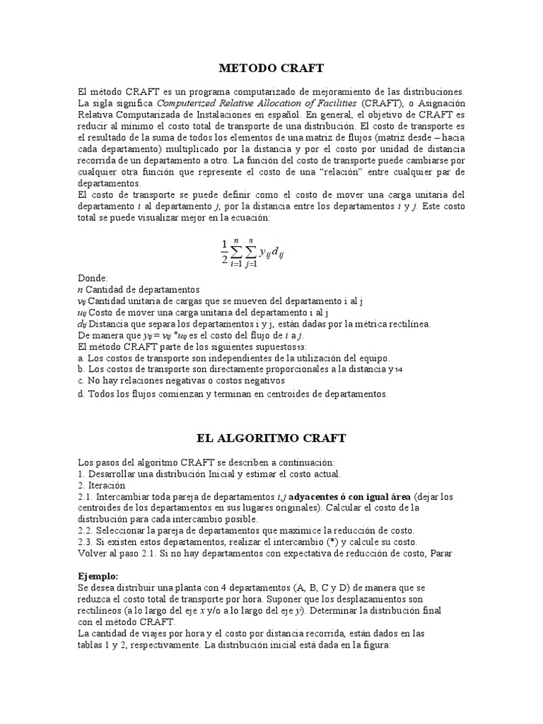 Metodo Craft y Corelap | PDF