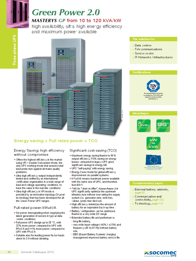 40-120KVA Green Power Transformerless | PDF | Decibel | Sustainable Energy