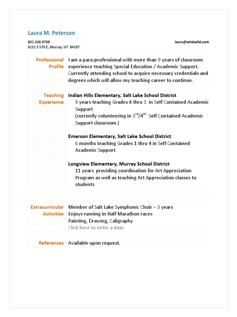 Laura Peterson Resume | PDF