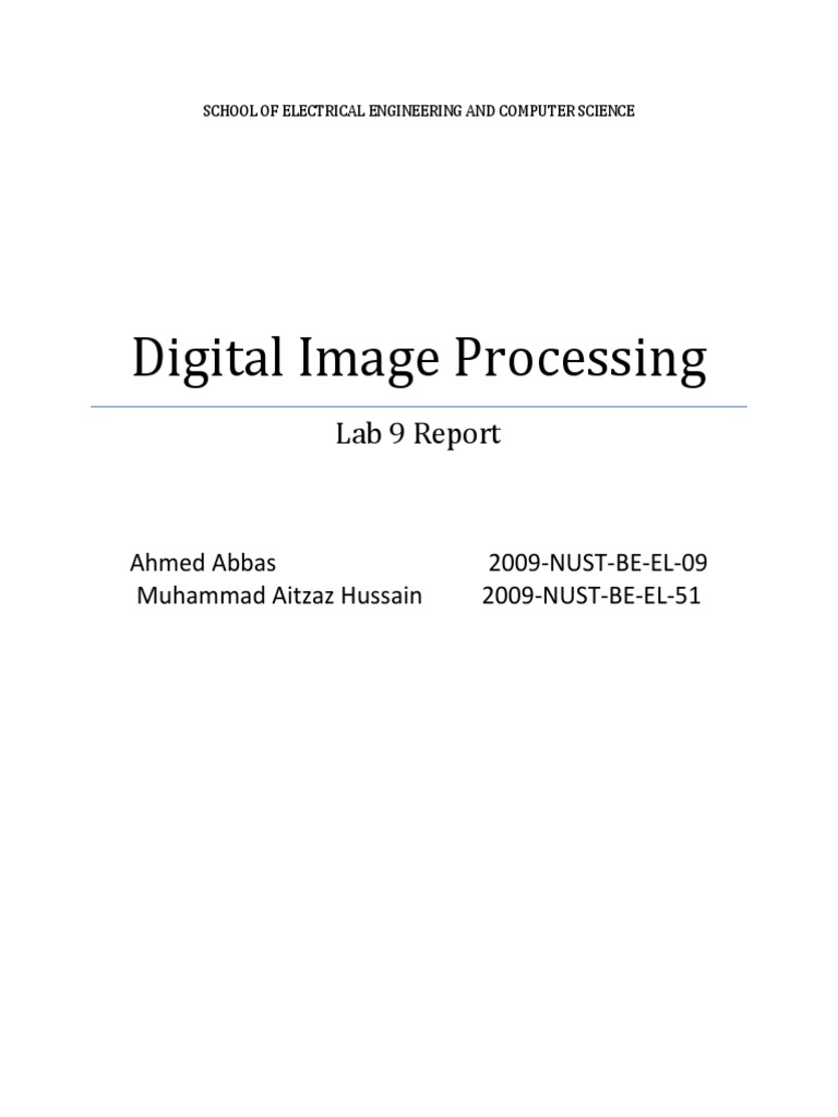 Image Processing Lab Report | PDF | Cluster Analysis | Algorithms And ...