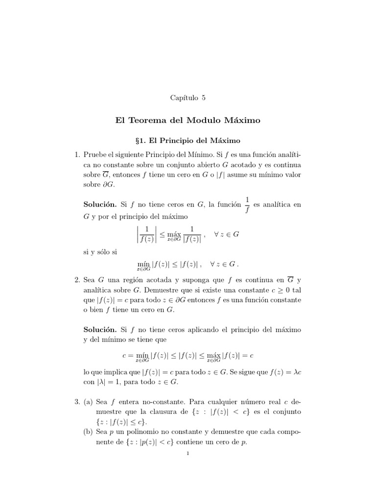 Teorema del Módulo Máximo | PDF | Álgebra | Geometría
