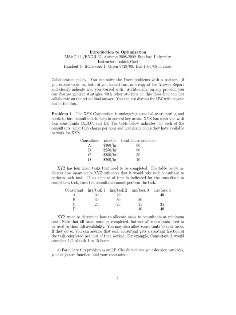 ps1, ENGR 62, Stanford | PDF | Loss Function | Linear Programming