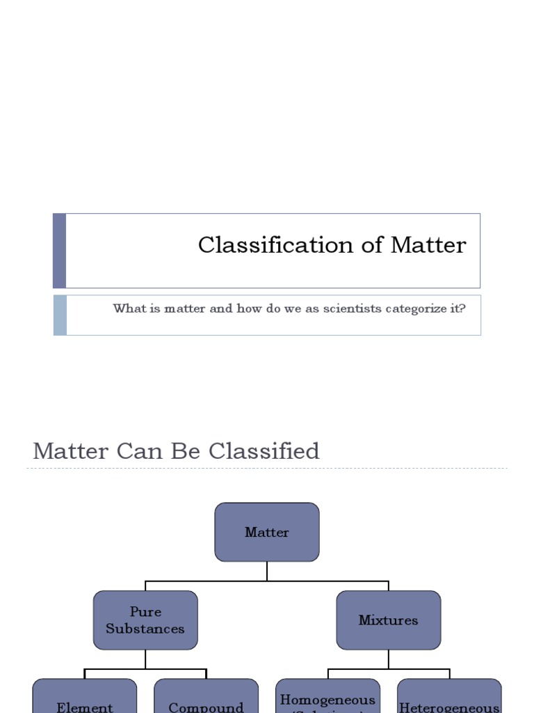 Classification of Matter Explained | PDF