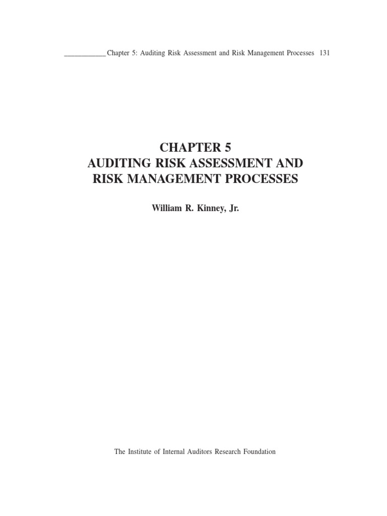 Chapter 5 Auditing Risk Assessment and Risk Management Processes | PDF ...