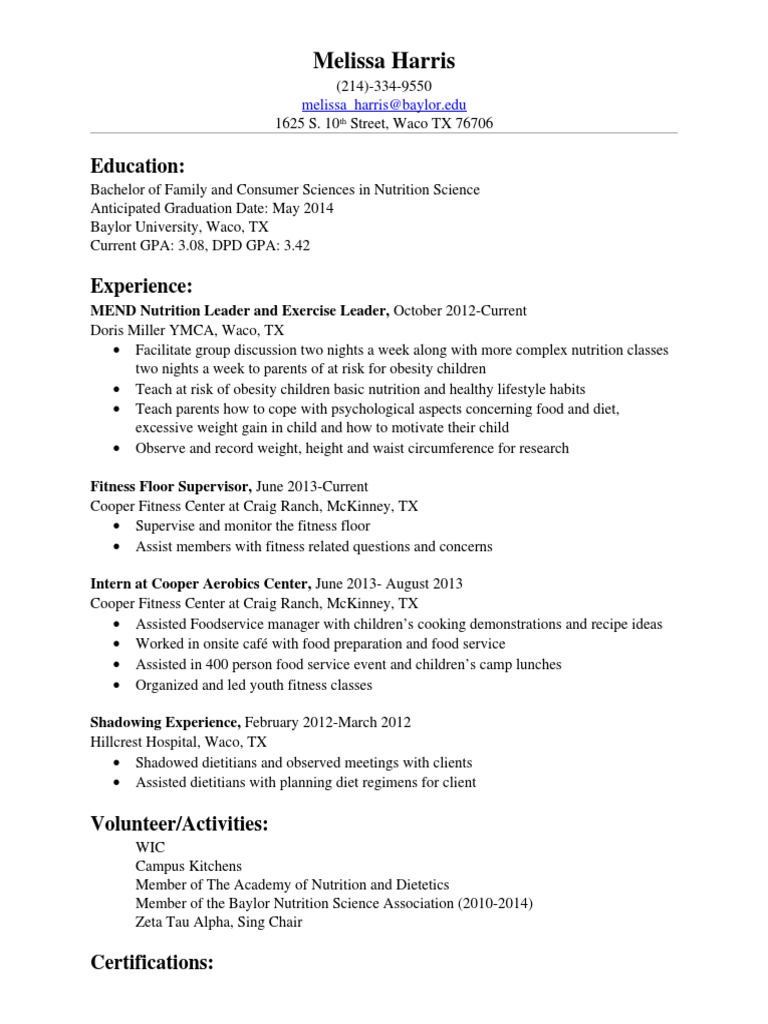 SOPHAS Application Insights for Nutrition Students | PDF