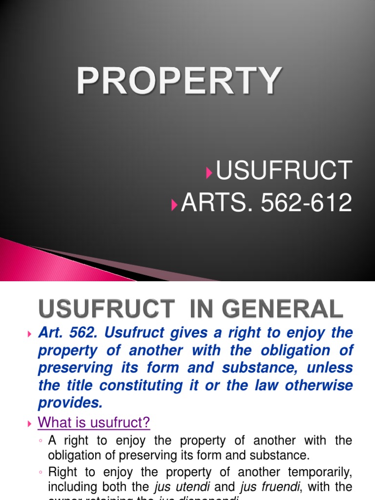 Usufruct and Easement 2013 | PDF | Easement | Lease