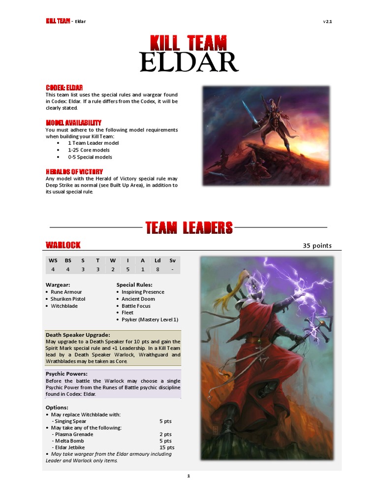 Eldar Kill Team Composition Guide | PDF | Military Equipment | Military ...