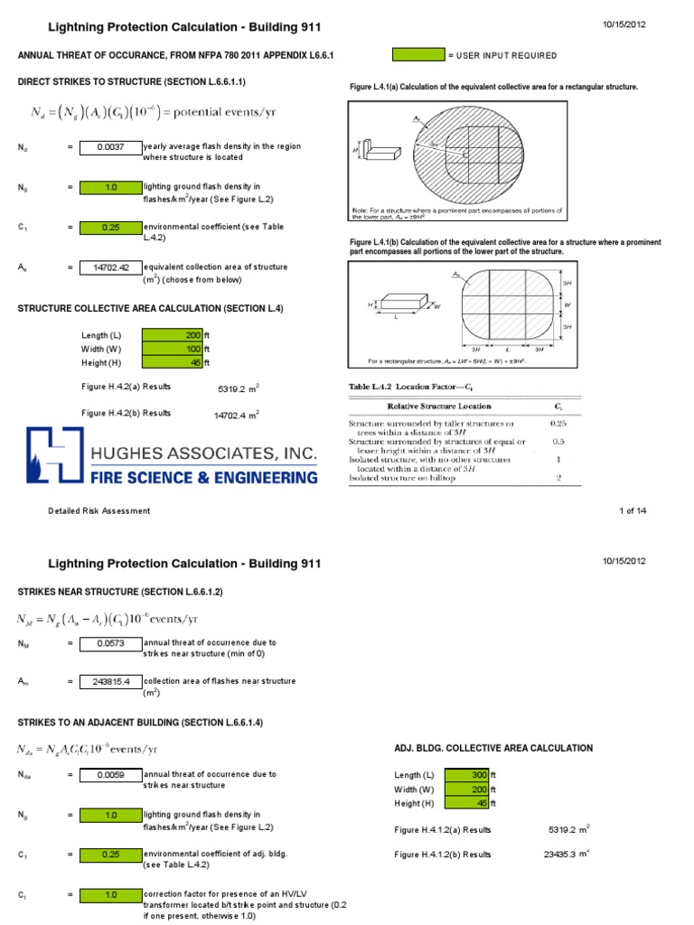 Lightning Protection Calculation | PDF | Risk | Electrical Equipment