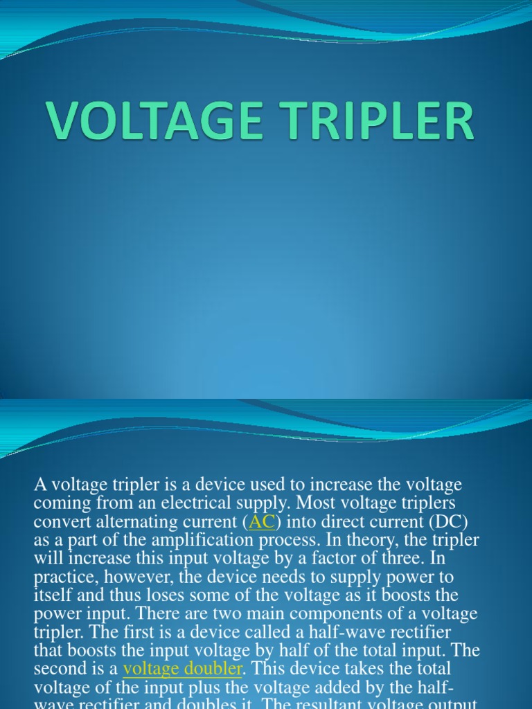 Voltage Tripler | Download Free PDF | Electrical Components ...