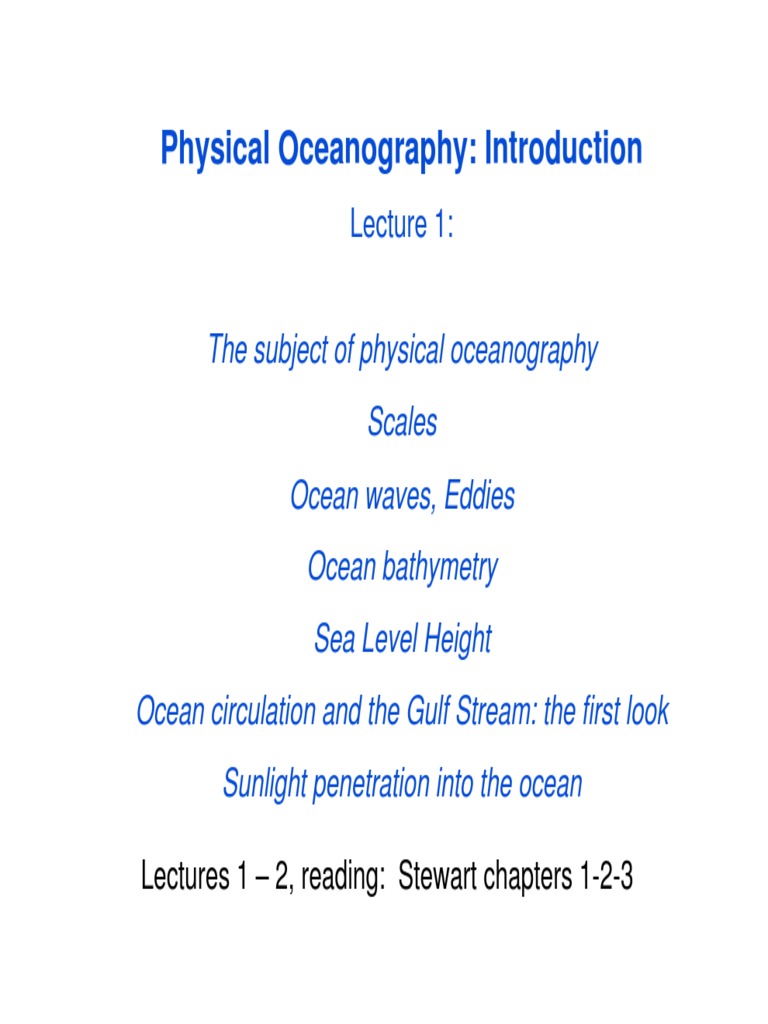 Physical Oceanography: Introduction | PDF | Oceans | Physical Oceanography
