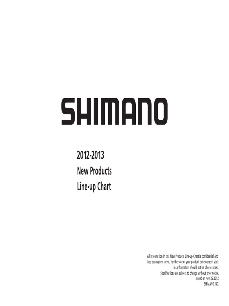 Shimano Line-Up Chart All v017 Public en | PDF