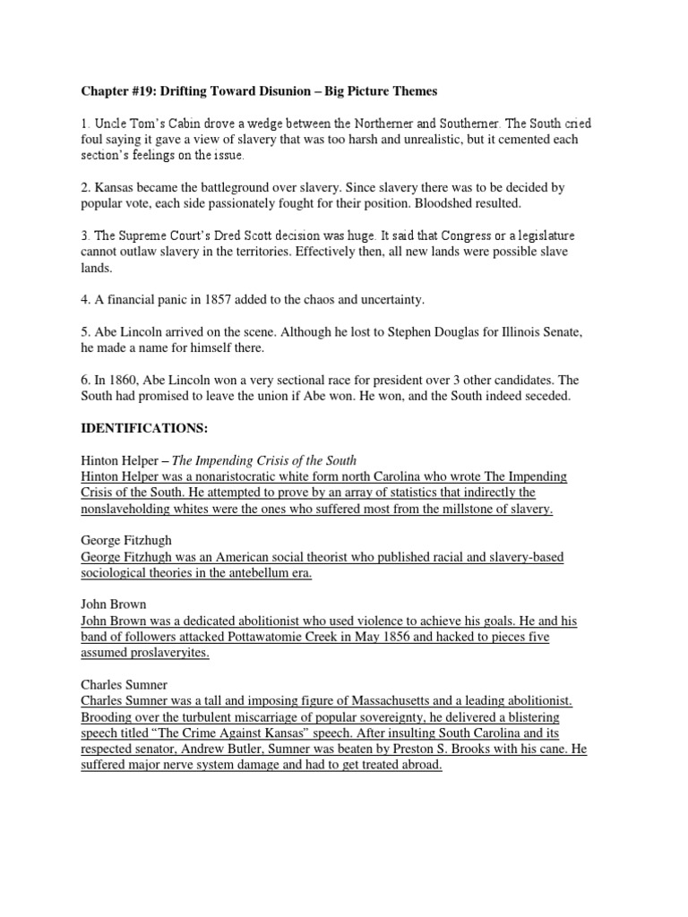 Apush Chapter 19 | PDF | Abraham Lincoln | James Buchanan