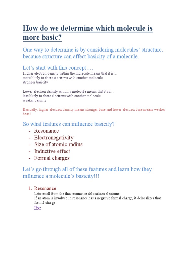 How To Determine Basicity | PDF | Atoms | Electron