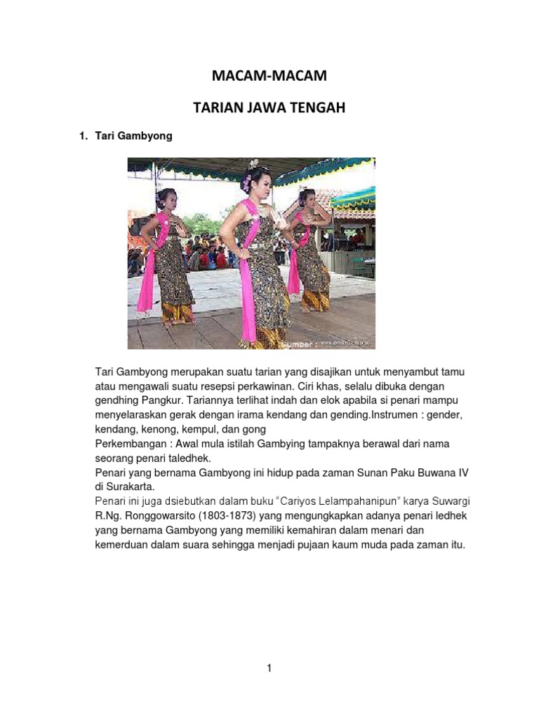 Tarian Jawa Tengah | PDF | Seni | Klasik