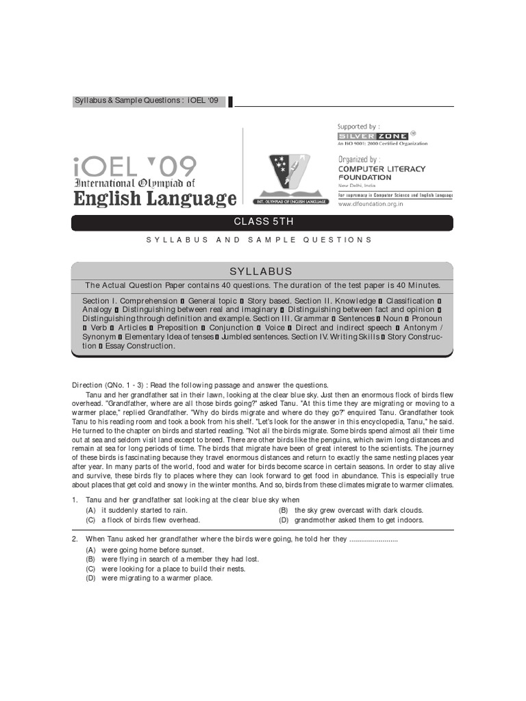 Test Paper | PDF | Verb | Languages