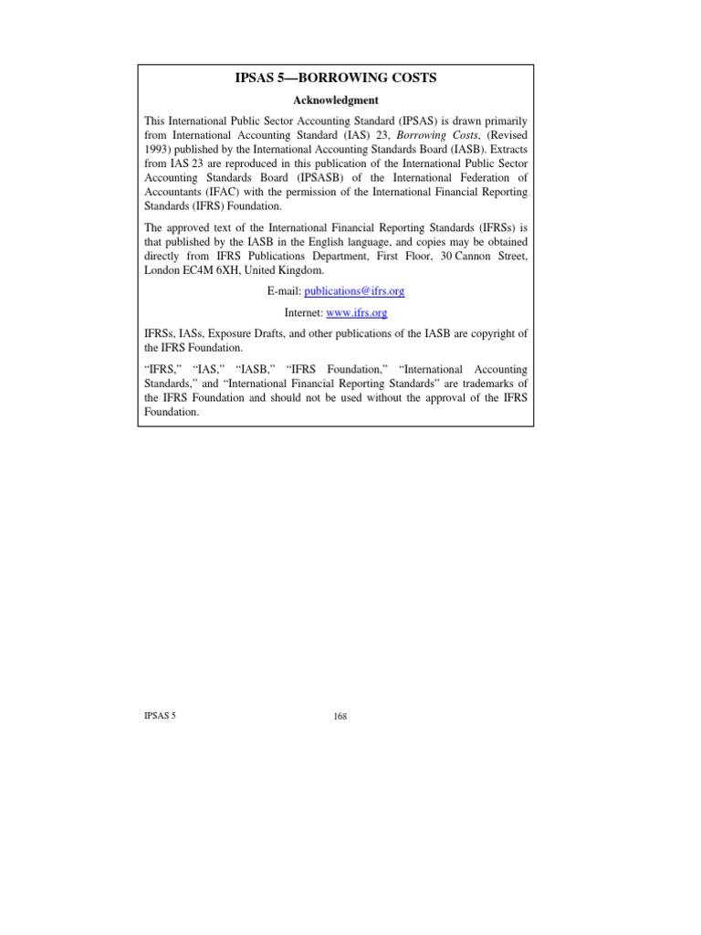 Ipsas 5 Borrowing Costs 4 | PDF | International Financial Reporting Standards | Financial Statement