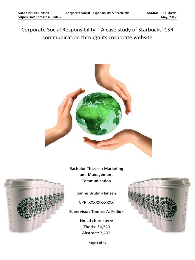 Starbucks CSR | PDF | Corporate Social Responsibility | Stakeholder ...