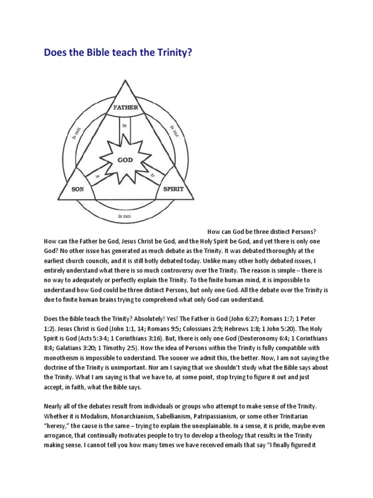 Does The Bible Teach The Trinity | PDF | Trinity | Grace In Christianity