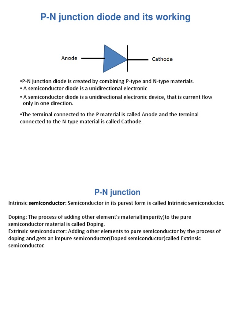 P-N Junction Diode and Its Working | PDF | P–N Junction | Semiconductors