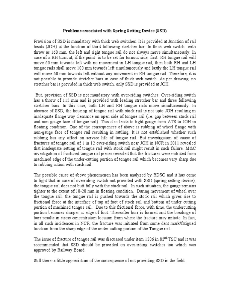 Problems Associated With Spring Setting Device (SSD) | PDF | Mechanical ...