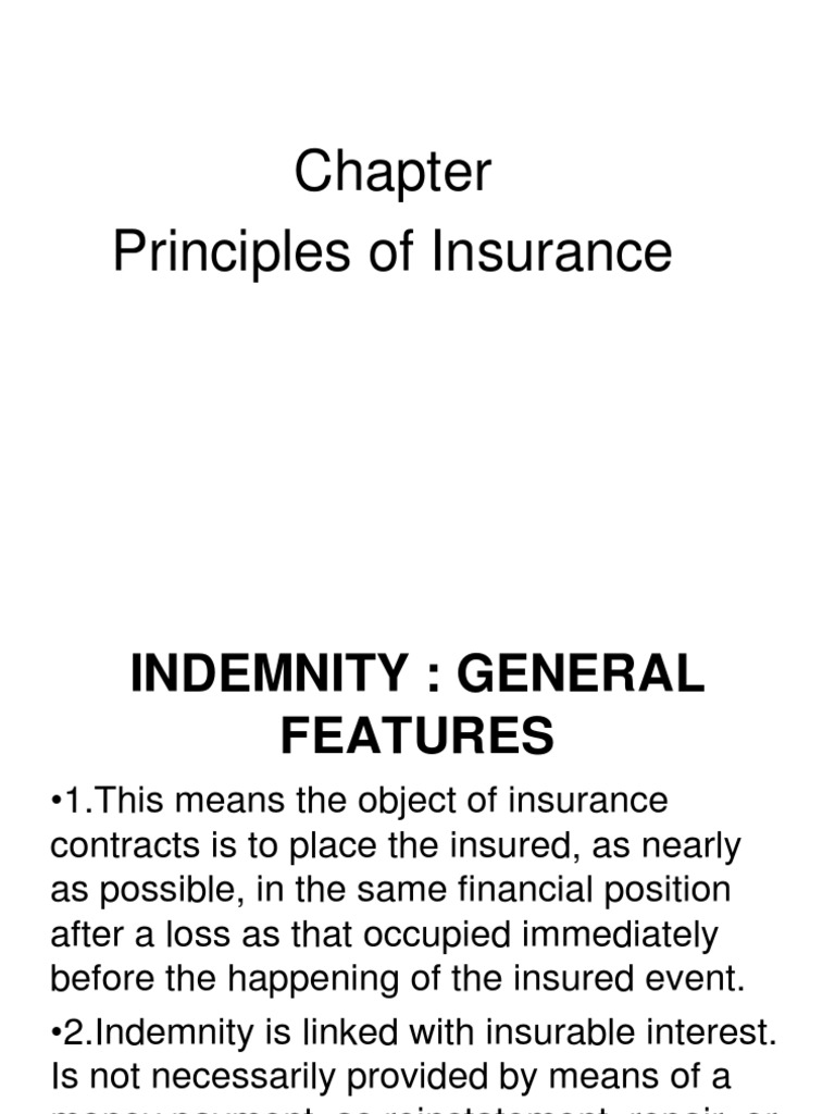 Principles of Insurance: Indemnity | Subrogation | Insurance