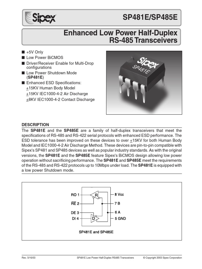 SP485 | Electrostatic Discharge | Capacitor