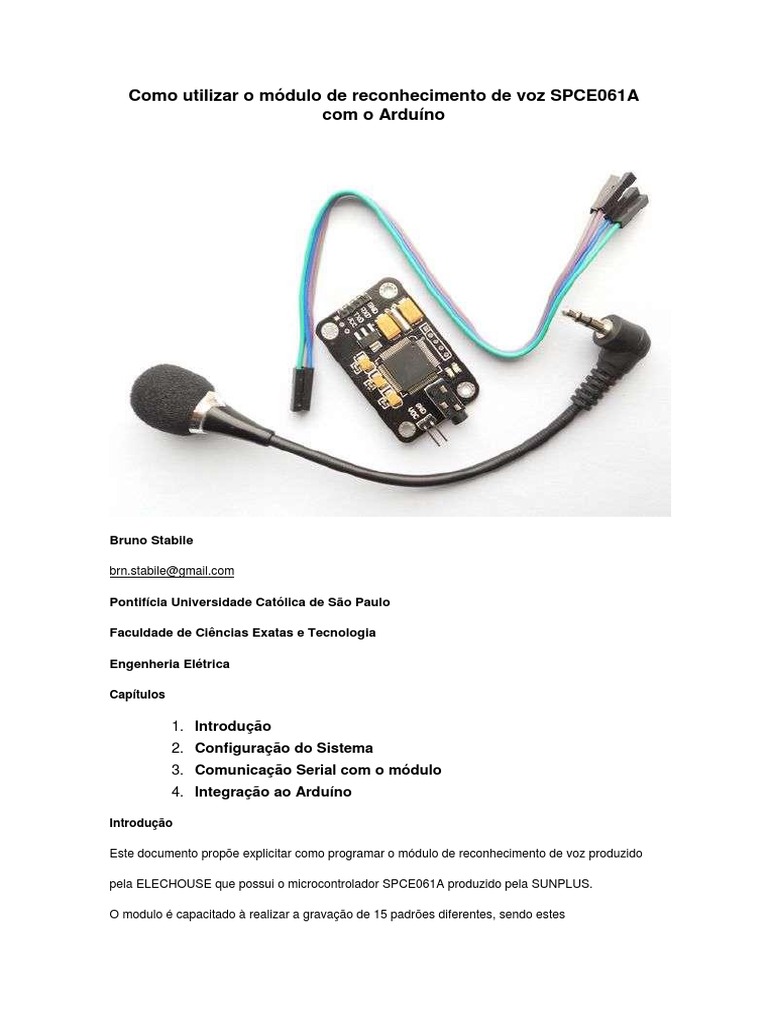 Como Utilizar o Módulo de Reconhecimento de Voz SPCE061A Com o Arduíno ...