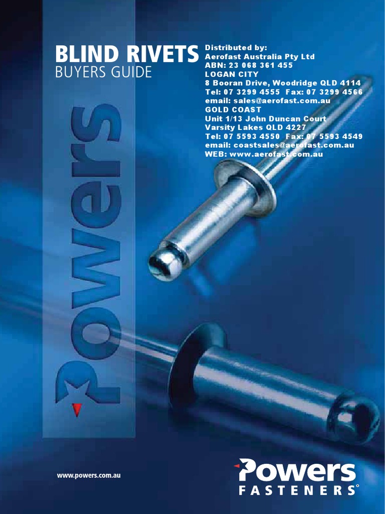 Powers Blind Rivets Guide | PDF | Rivet | Nickel
