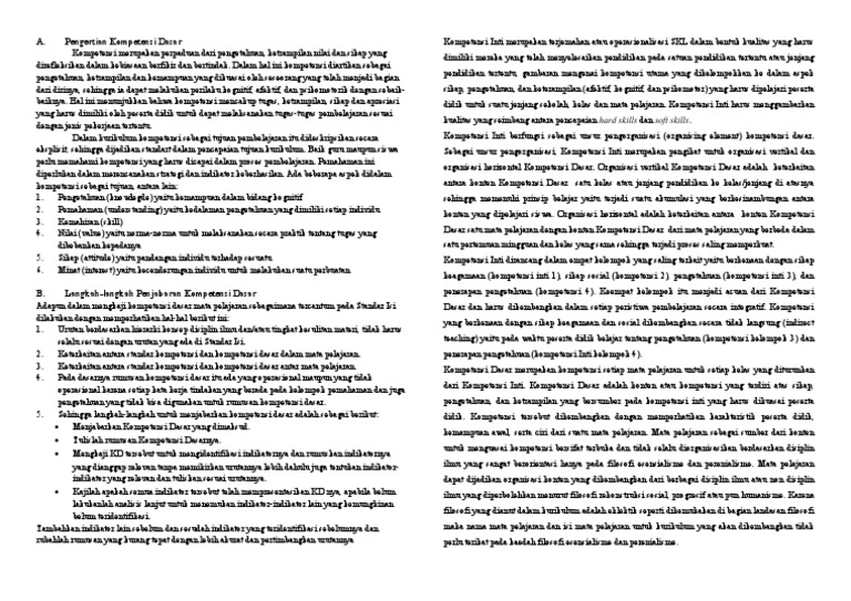 Pengertian Kompetensi Dasar | PDF