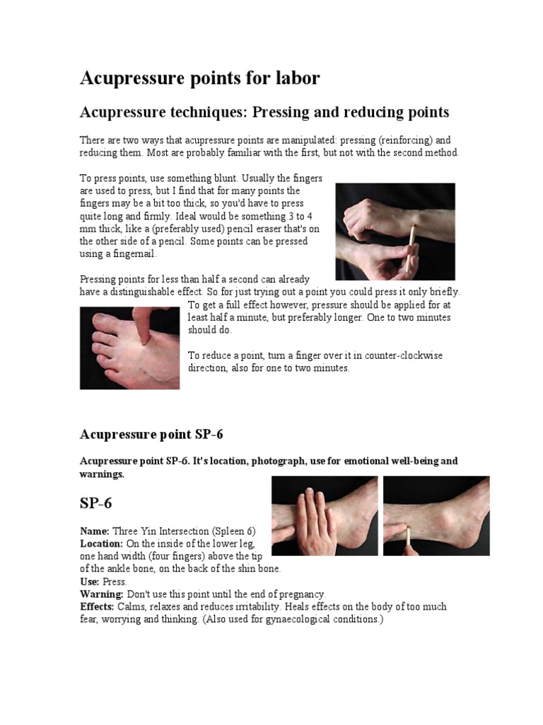 Acupressure For Labor | PDF | Acupressure | Childbirth