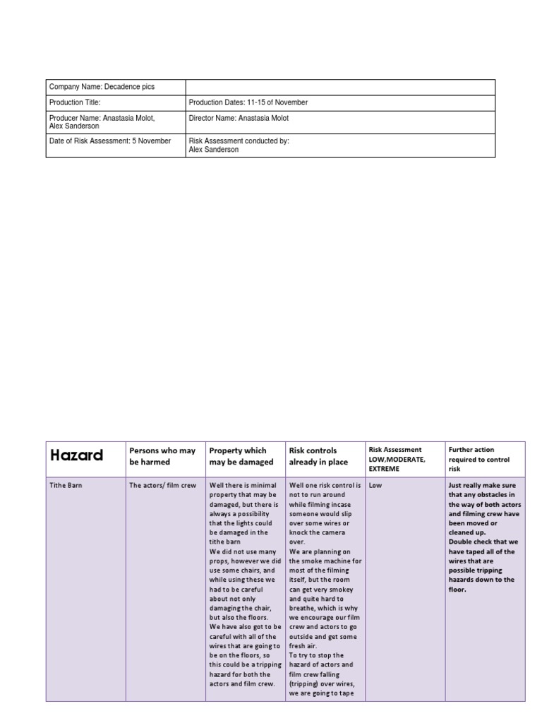 Risk Assessment | PDF | Stairs | Leisure