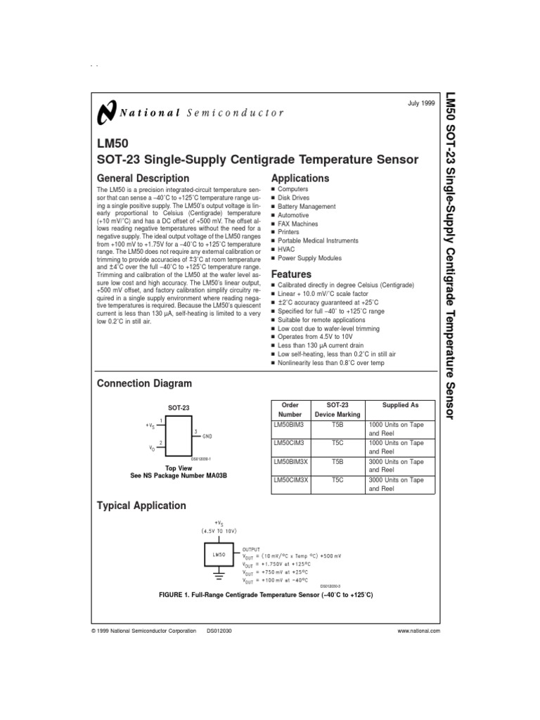 Sensor de Temperatura LM50 | PDF | Capacitor | Printed Circuit Board