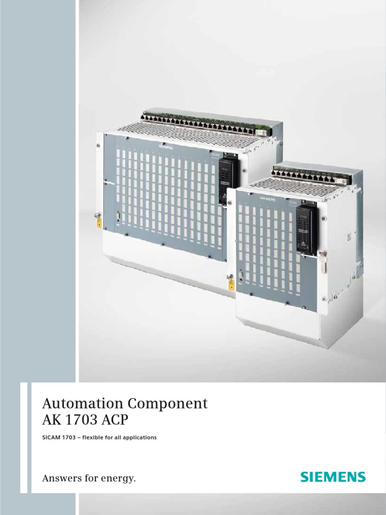 Automation Component AK 1703 ACP: Answers For Energy | PDF | Automation ...