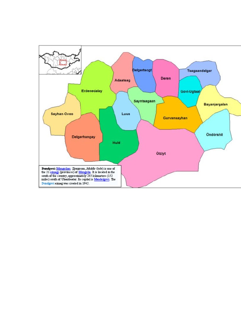 Dundgovi: A Glimpse of Middle Gobi | PDF