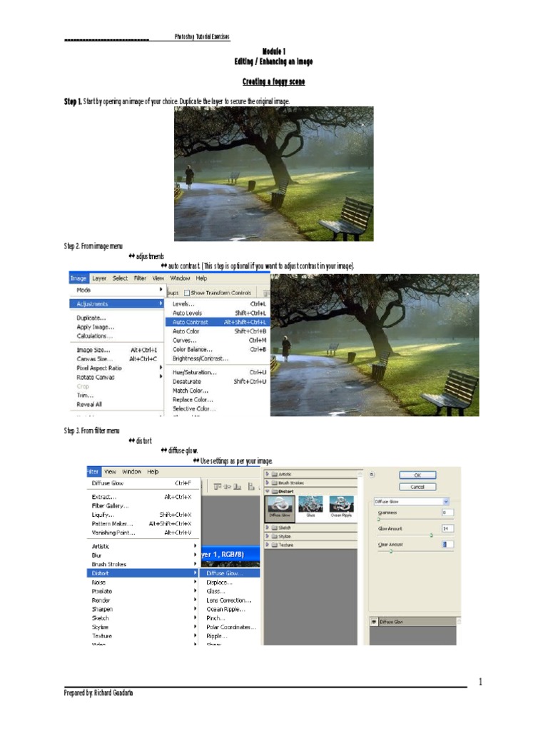 Photoshop Tutorial Exercises | PDF | Adobe Photoshop | Vision