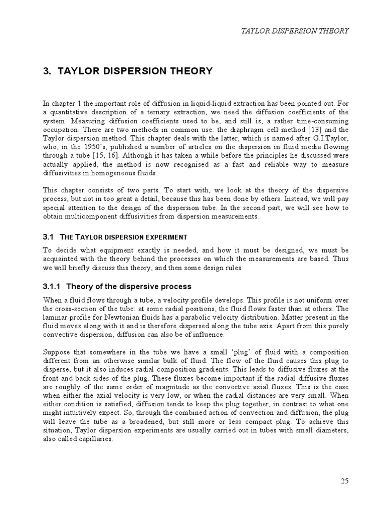 Taylor Disp. | PDF | Diffusion | Normal Distribution