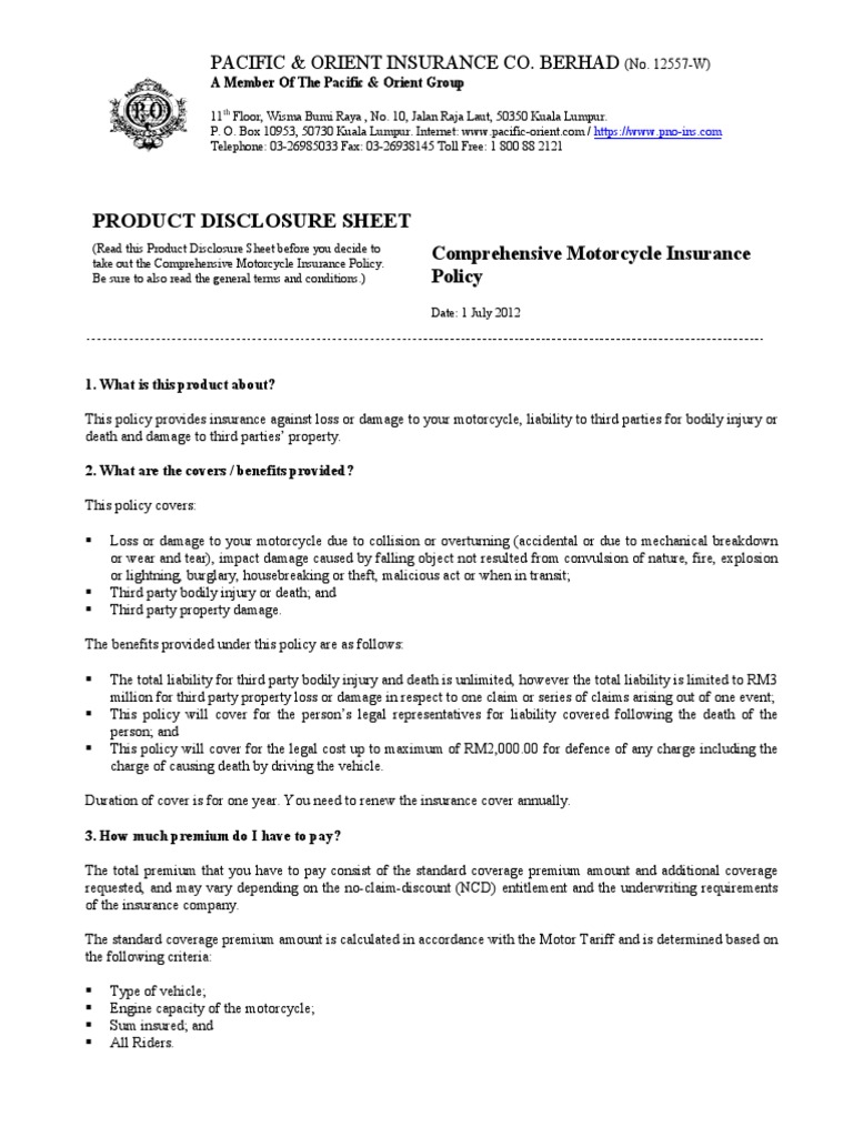 Comprehensive Motorcycle Insurance Guide | PDF | Vehicles | Insurance