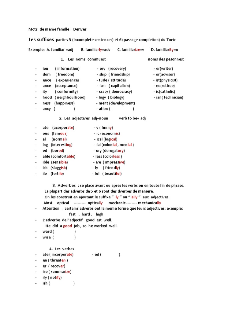 Mots de Meme Famille | PDF