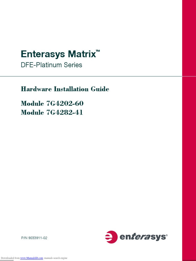 Enterasys Matrix: DFE-Platinum Series | PDF | Electromagnetic Interference | Computer Network