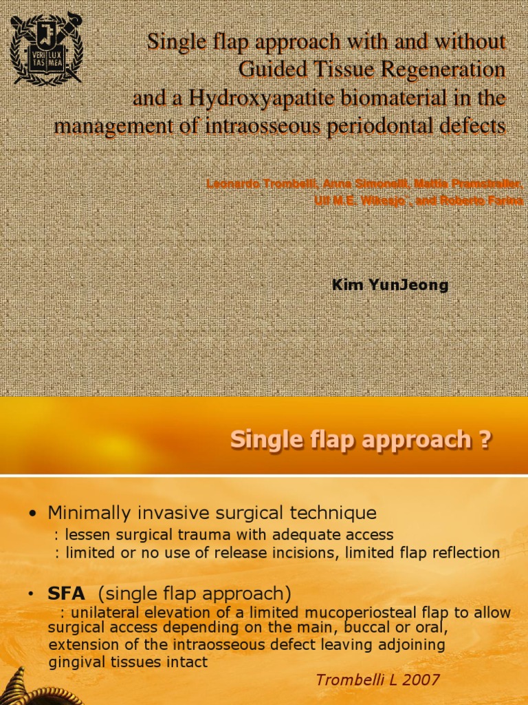 Single Flap Approach With and Without Guided Tissue | PDF | Oral ...