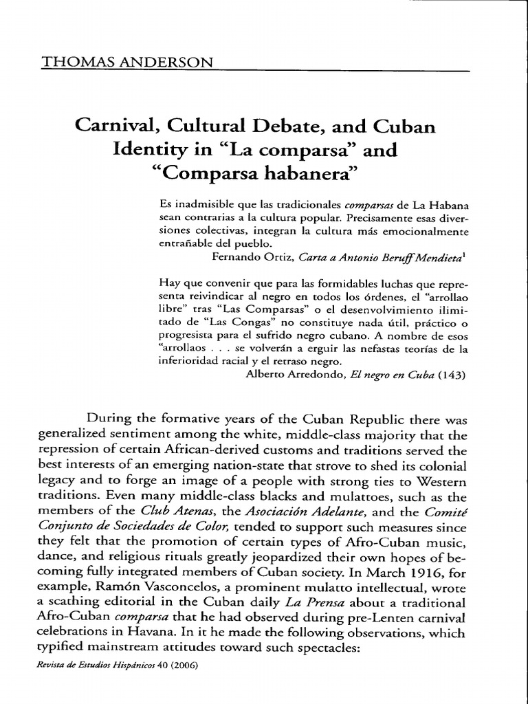 Carnival, Cultural Debate, and Cuban | PDF | Cuba | Poetry
