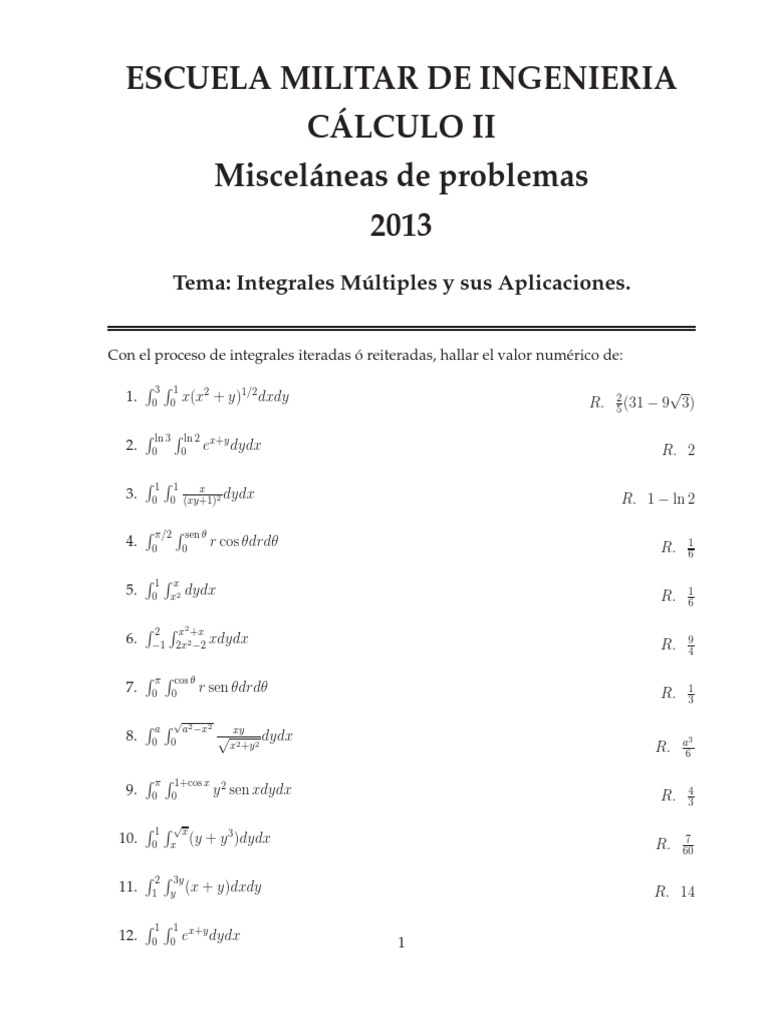 Integrales Multiples y Sus Aplicaciones PDF | PDF | Esfera | Integral