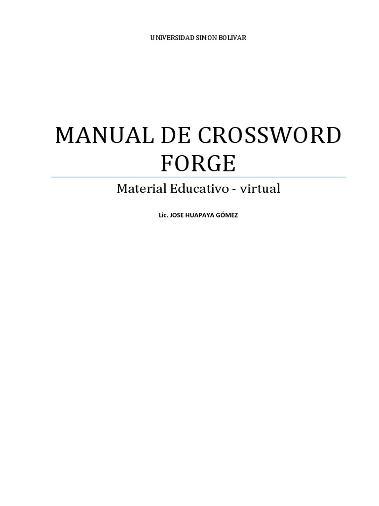 Manual de Crossword Forge | PDF | Point and Click | Ventana (informática)
